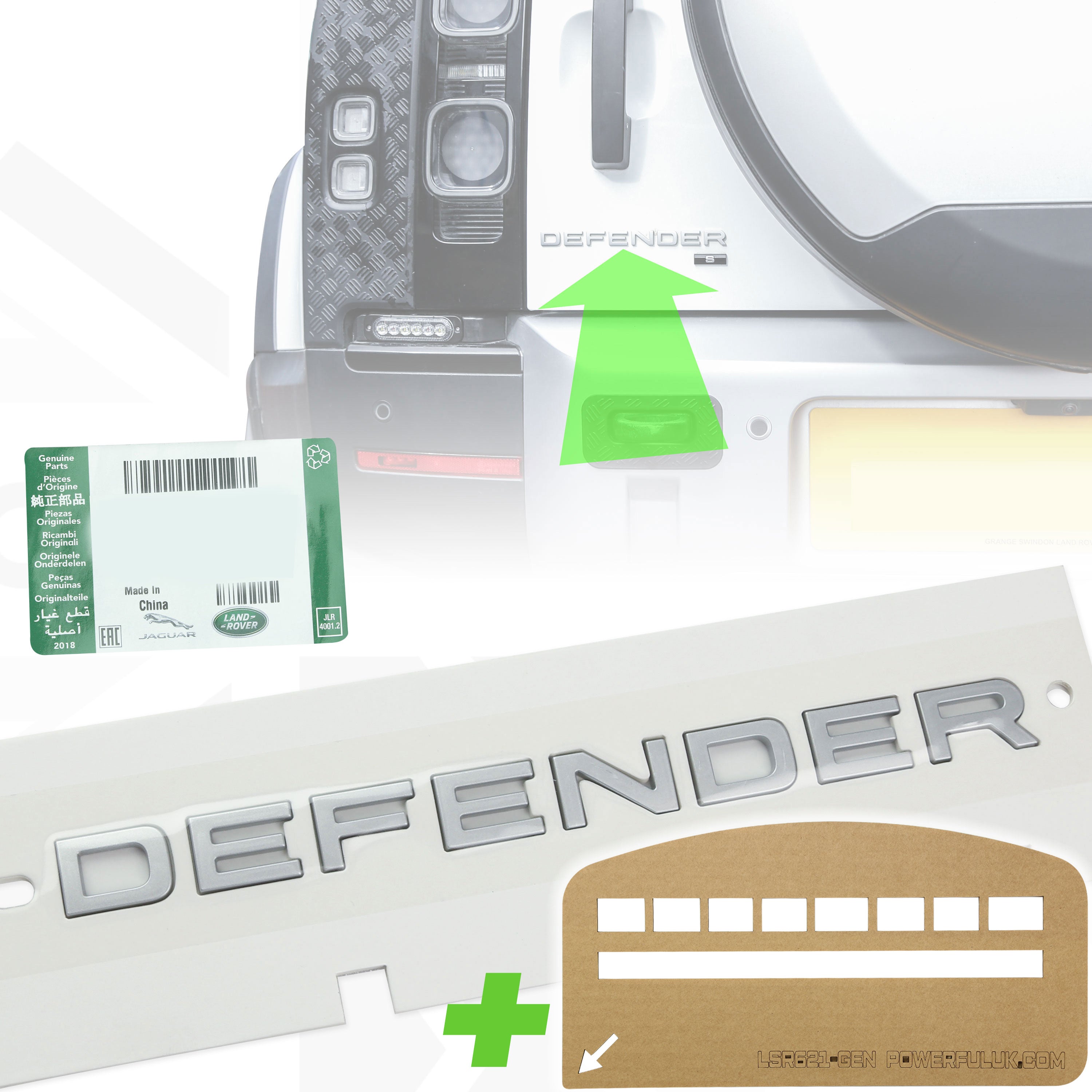 Tailgate Lettering - Satin Silver - for Land Rover Defender L663 ...