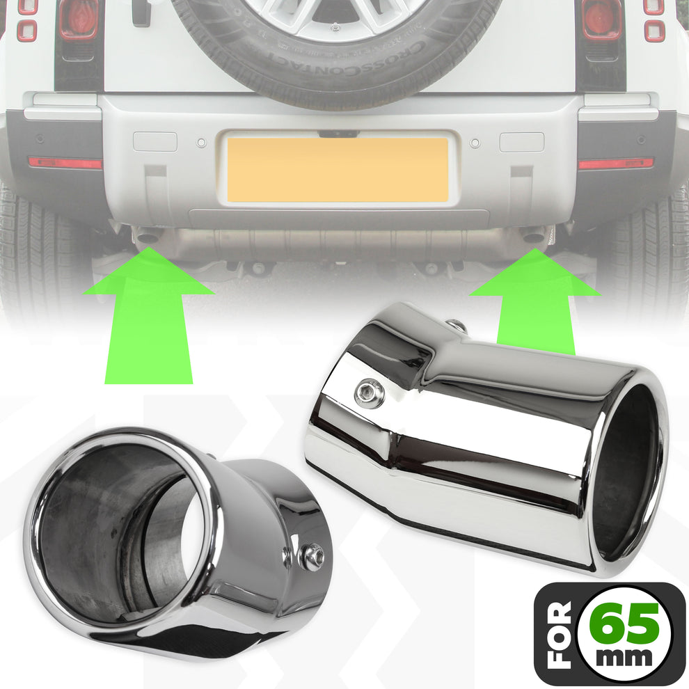 Exhaust Tips for Land Rover Defender L663 (for 65mm exhaust) - Stainle ...