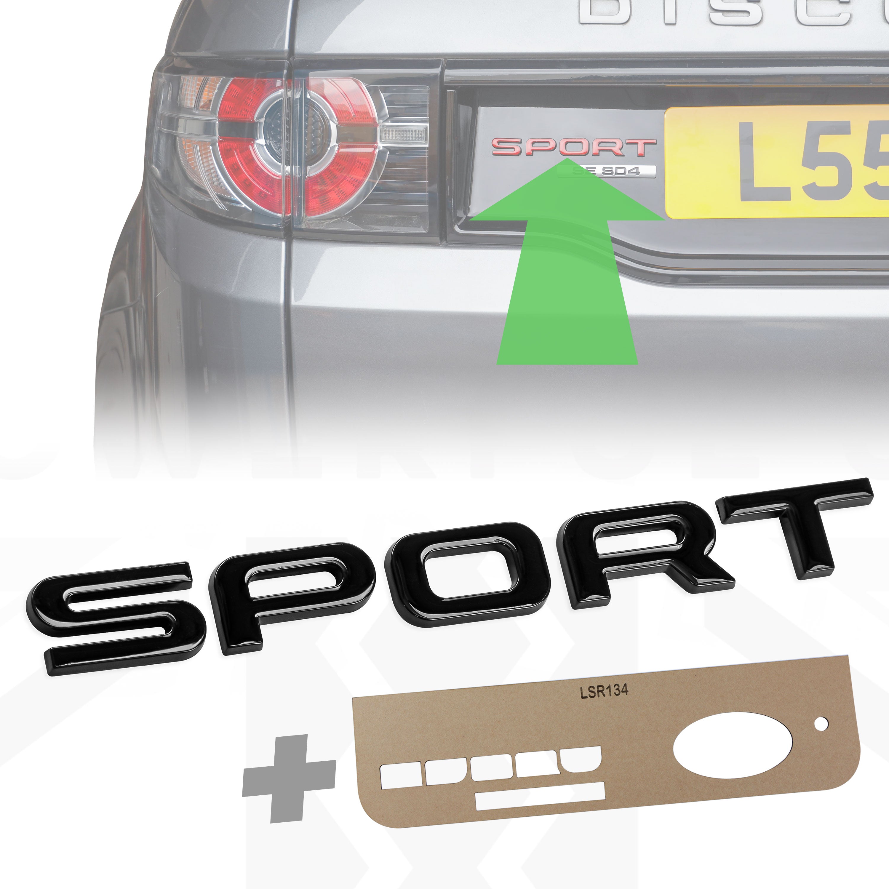 Tailgate SPORT Lettering - All Black for Land Rover Discovery Sport ...