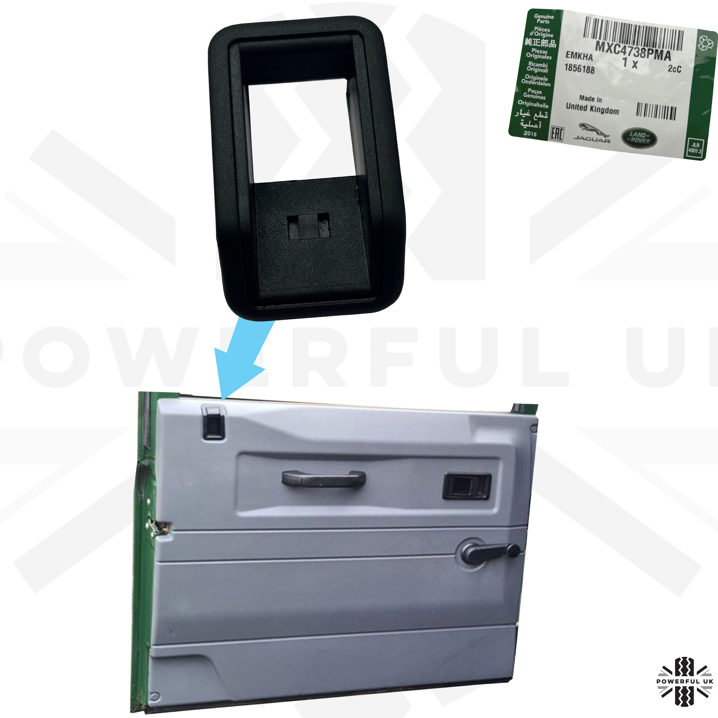 Genuine Interior Door Card Lock Surround Trim for Land Rover Defender ...
