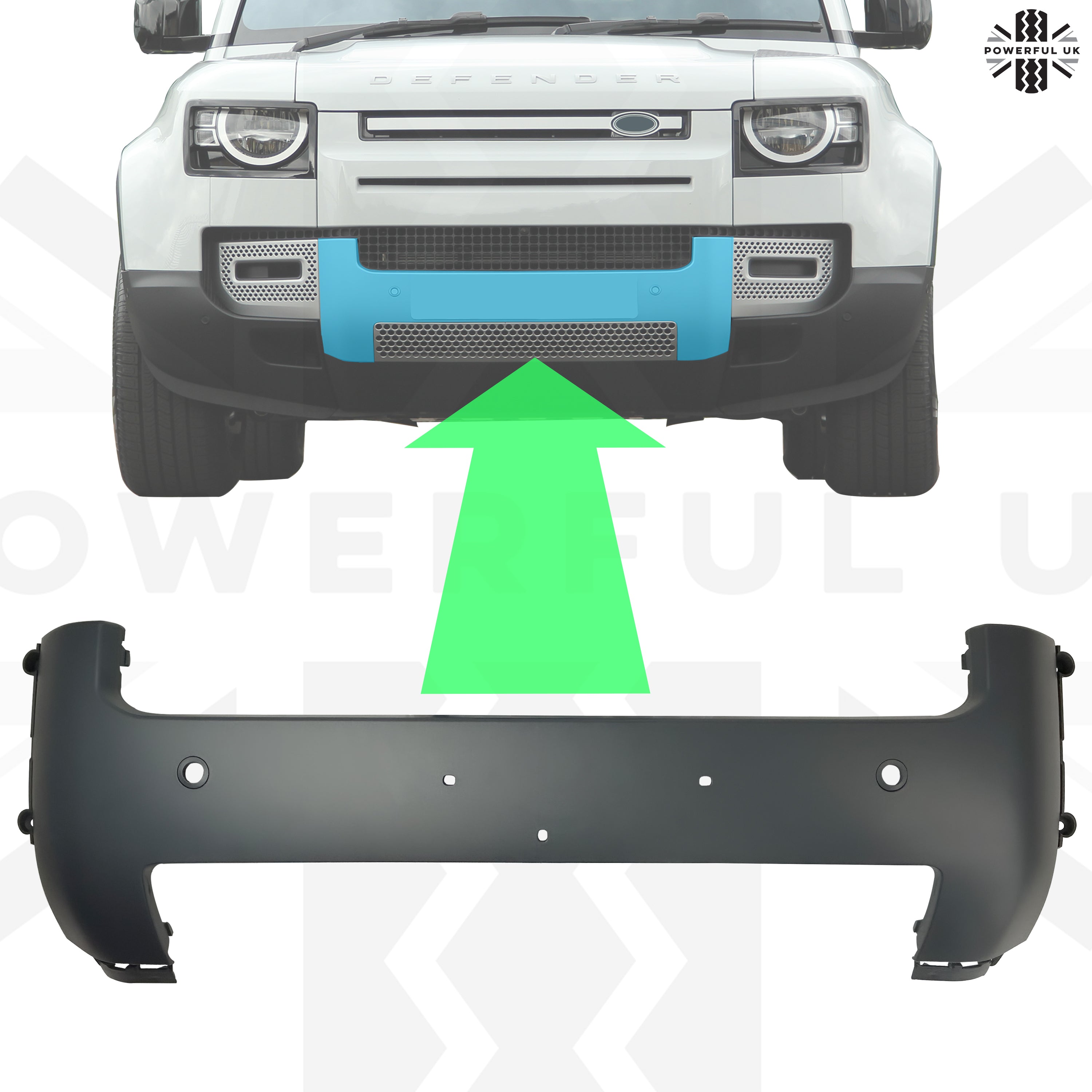 Front Bumper Lower Number Plate Panel for Land Rover Defender L663 - P ...
