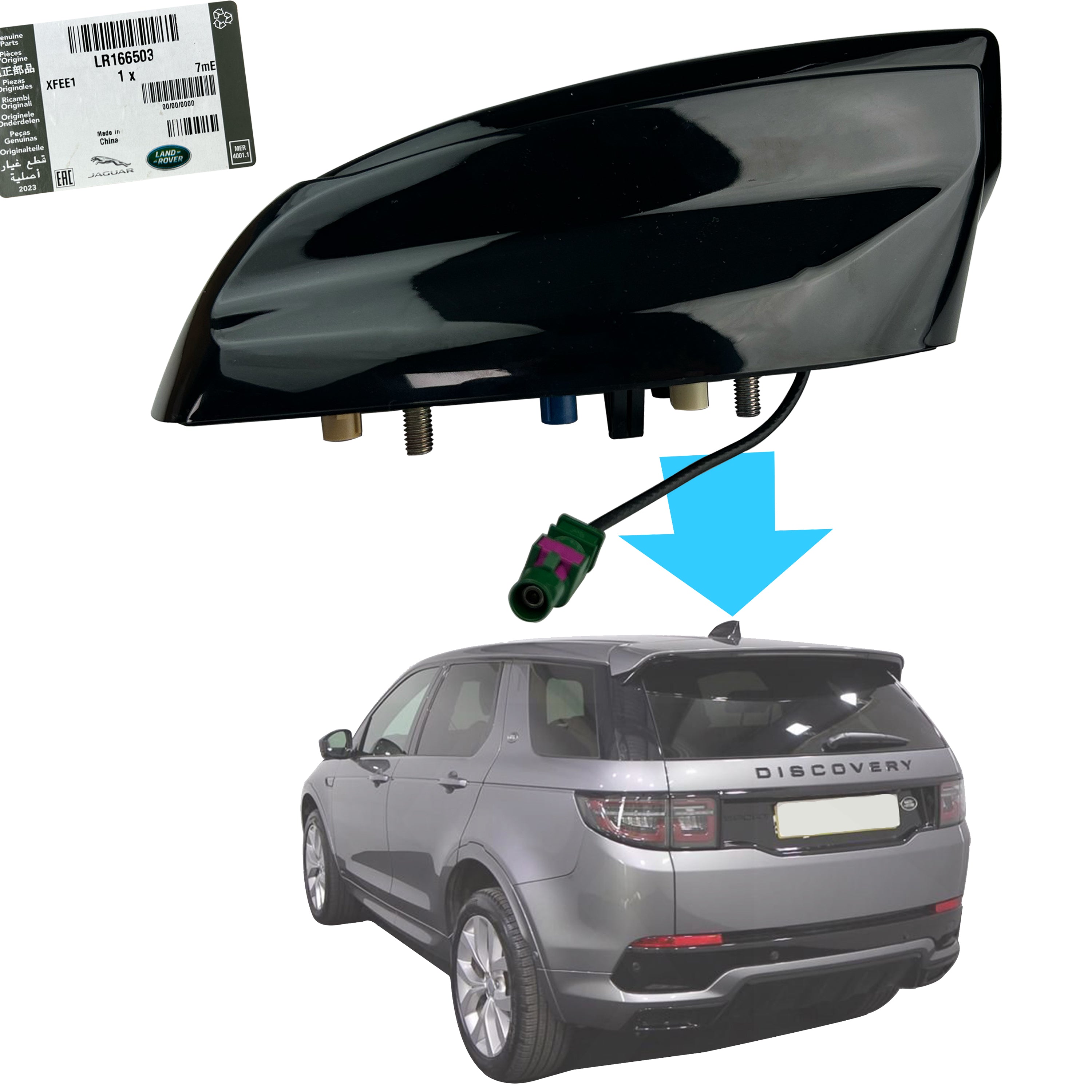 Genuine Roof Aerial Antenna with Rear View Camera & Cover for Land Rov ...