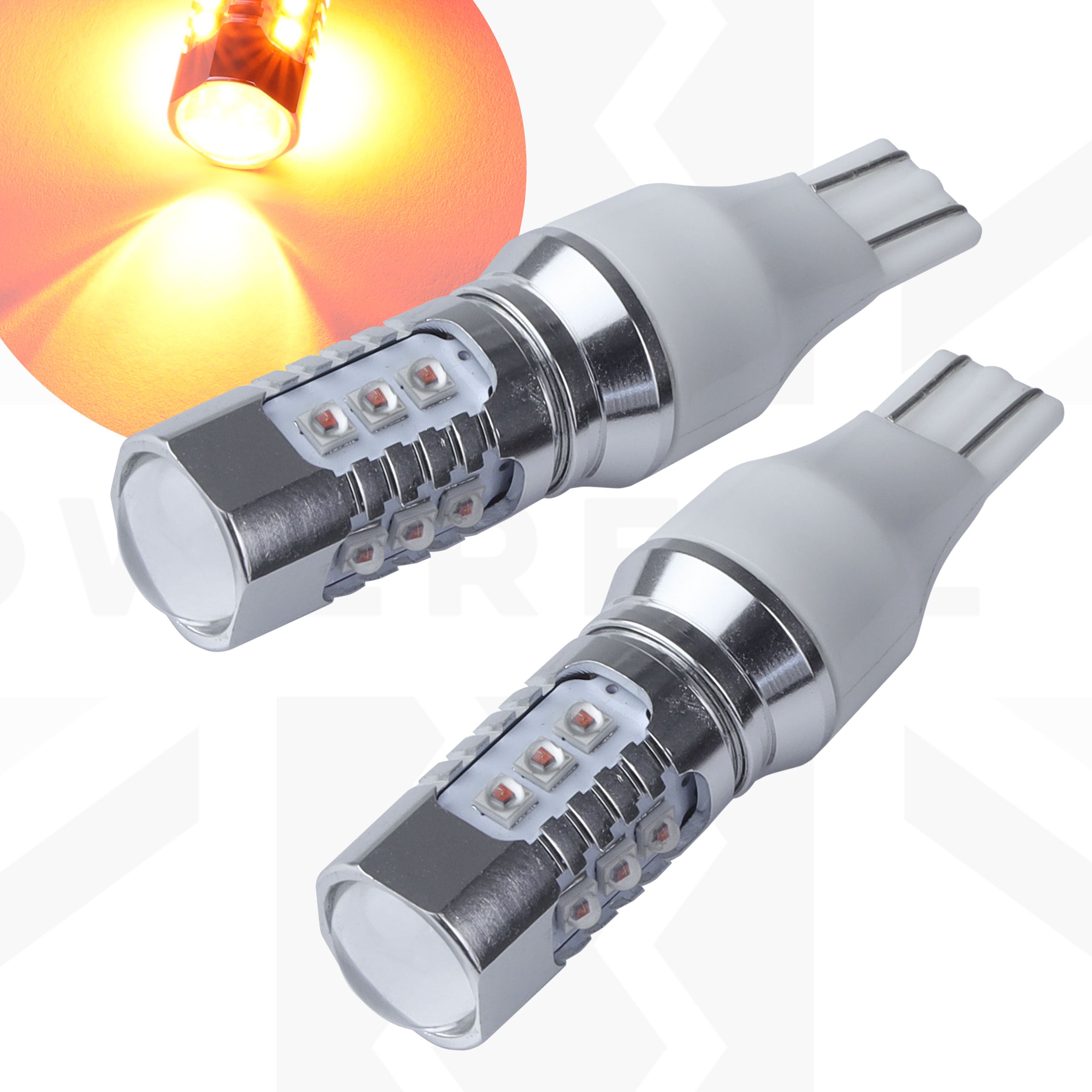 Amber LED Bulb (T15) - Single Function Indicator - PAIR – Powerful UK