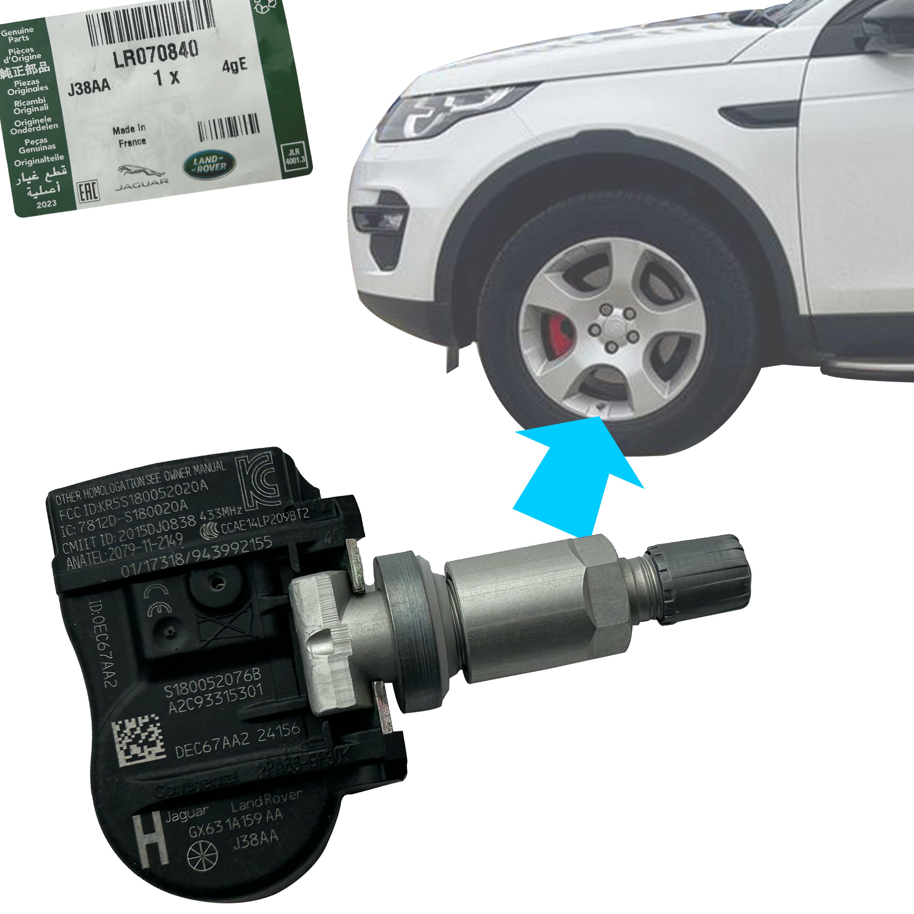 Genuine Tyre Pressure Monitoring System (TPMS) Sensor x1 for Land Rove ...