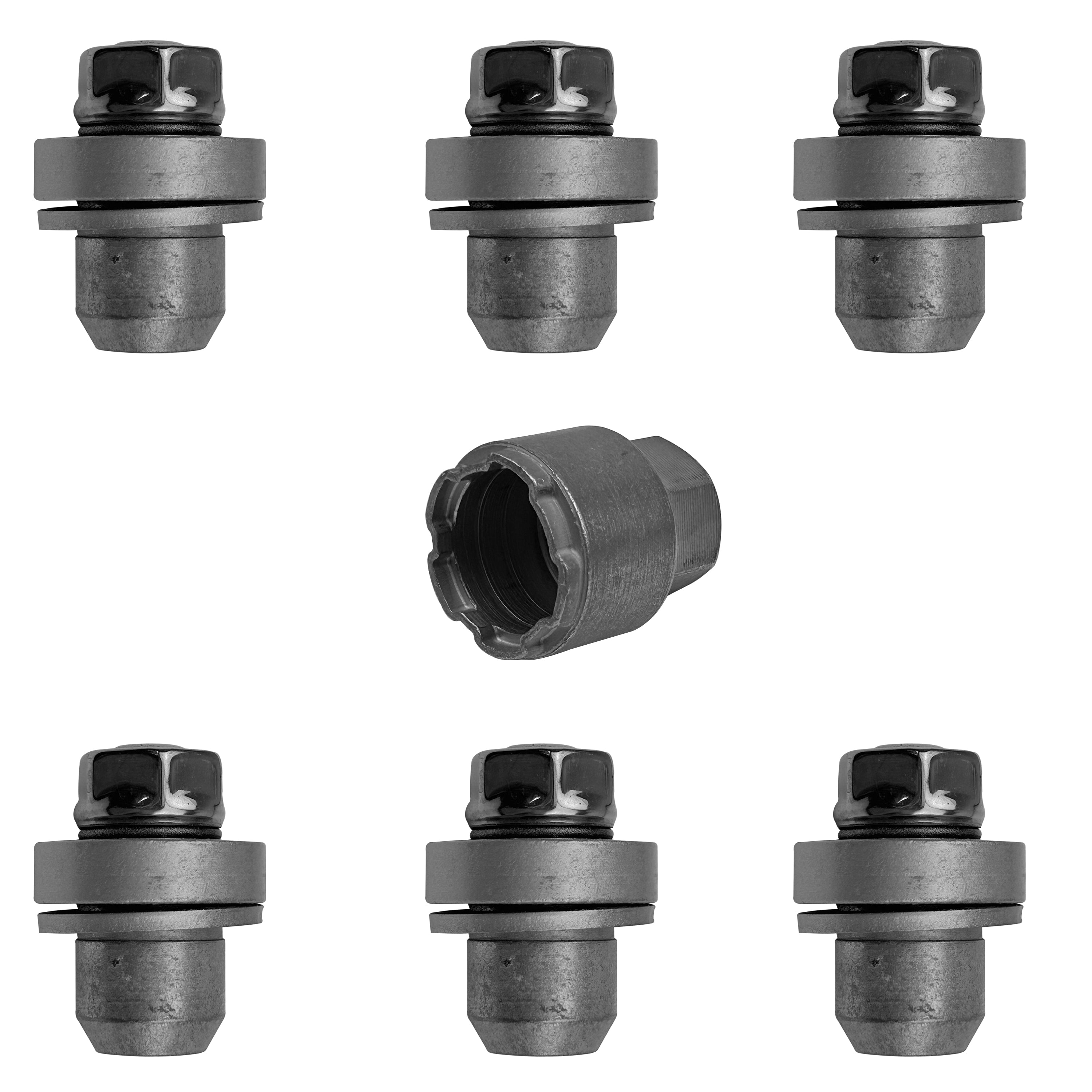 Locking Wheel Nut Key + 6x Locking Nuts Kit for Land Rover Defender L6 ...