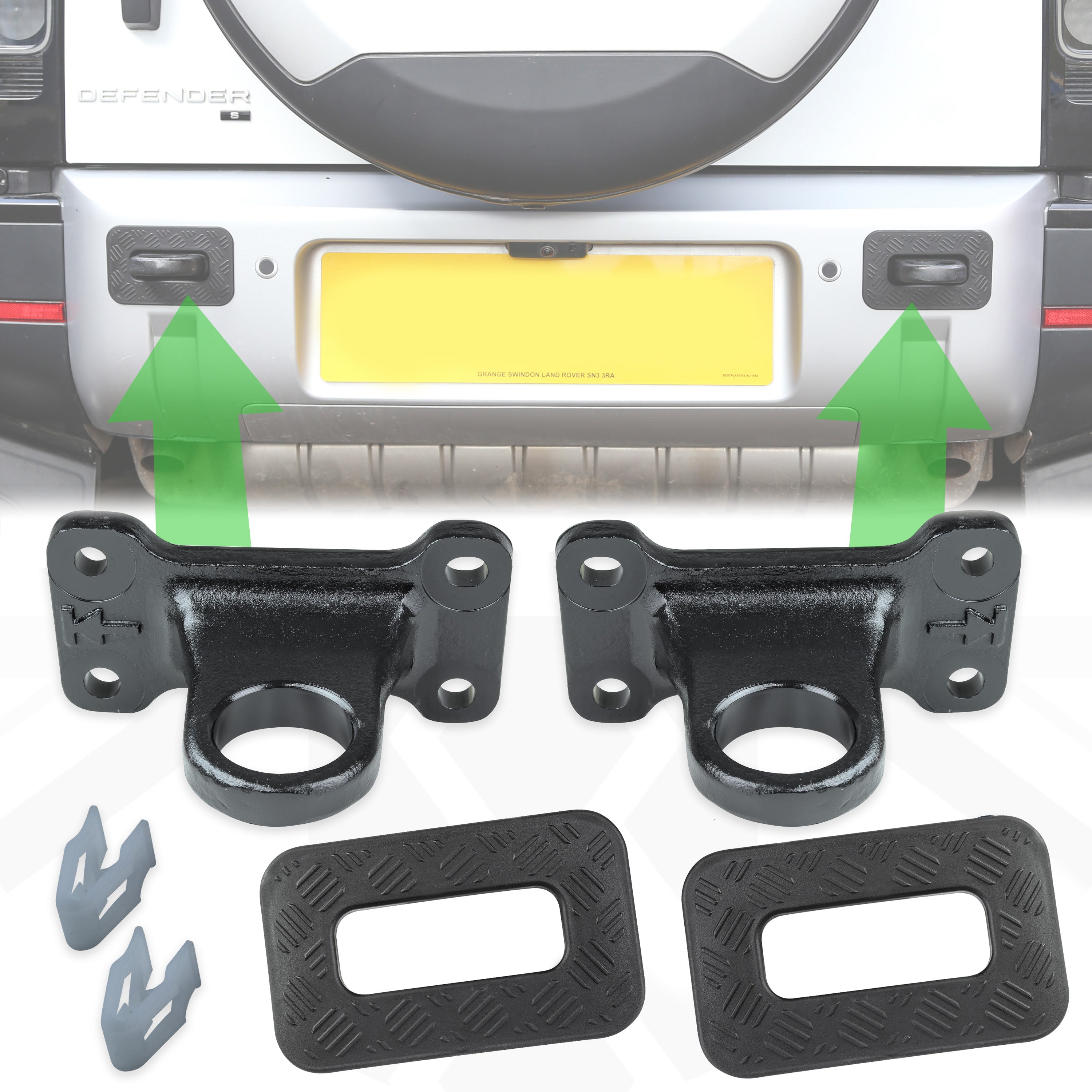 Tow Loop Upgrade Kit C - Black Loops + Chequer Surrounds (Full Size) f ...