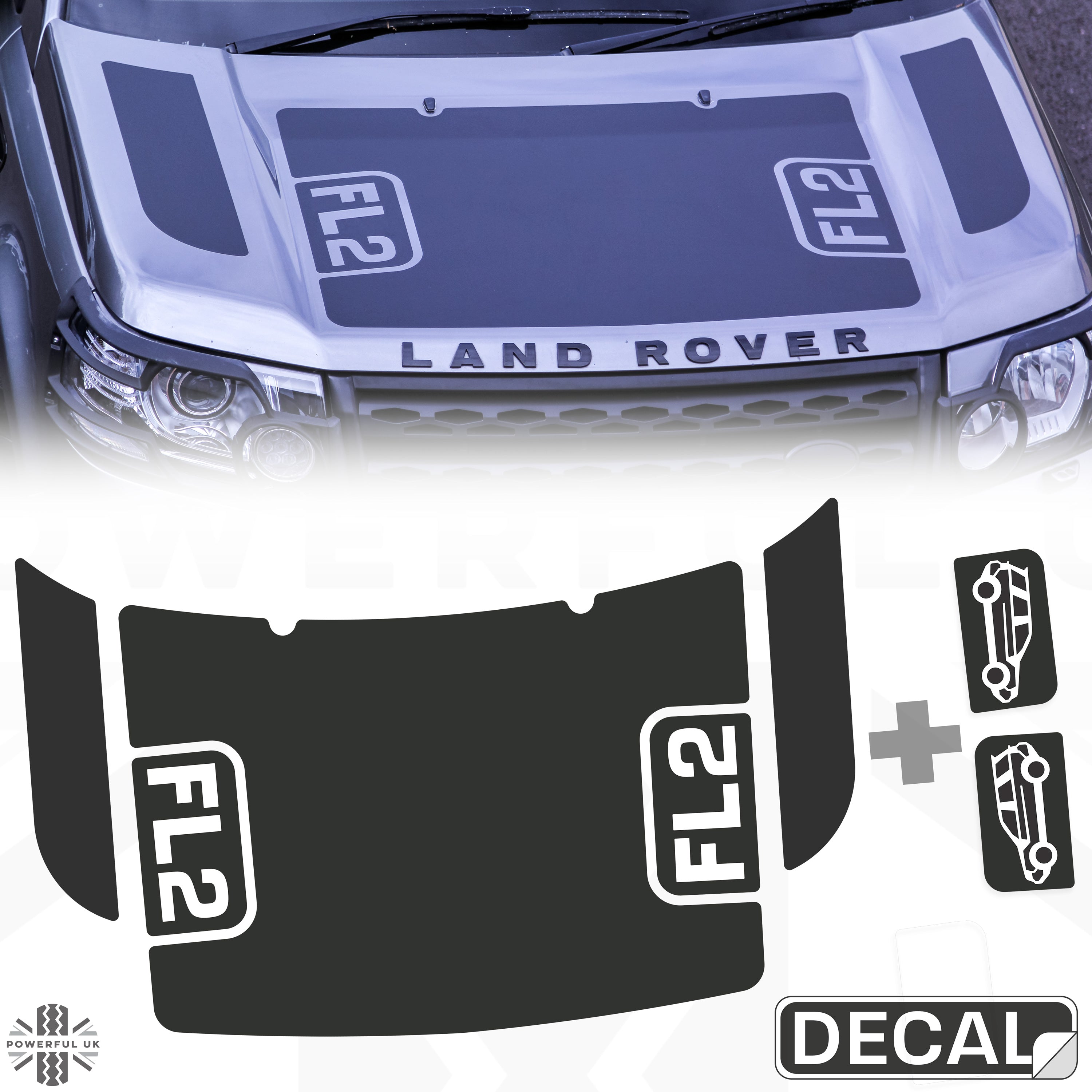 Bonnet Decal Set - Twin Insert - FL2 for Land Rover Freelander 2 ...