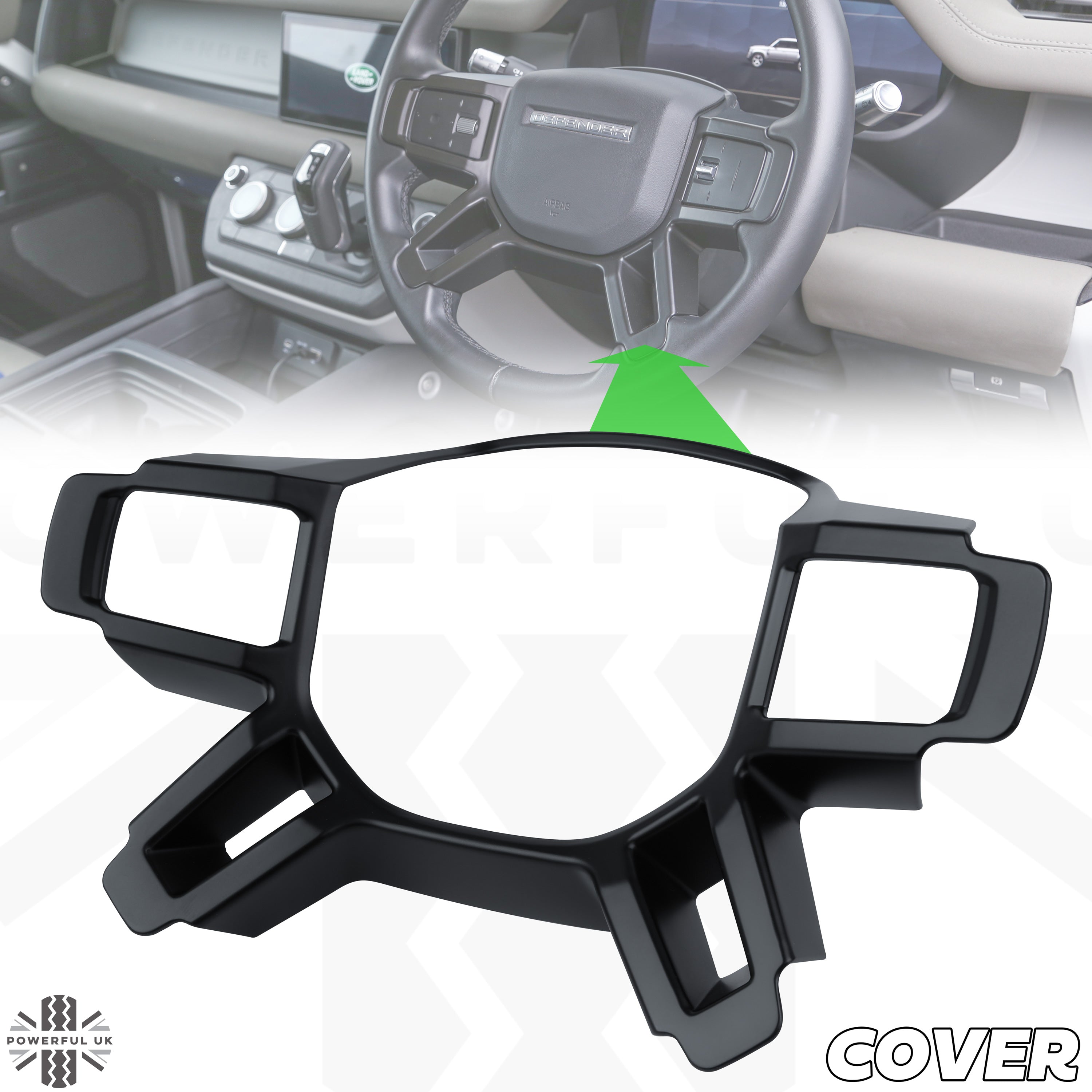 Steering Wheel Spoke Cover - Matt Black - for Land Rover Defender L663 ...