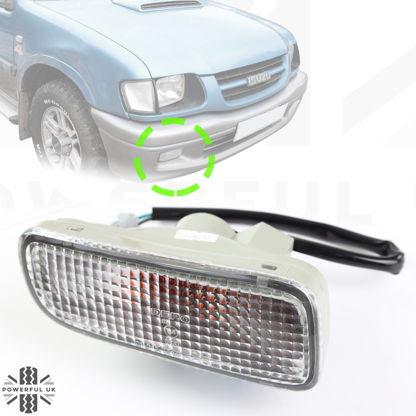 Isuzu TF Clear Front Indicator Light Assembly - Curved Oval Type - E M ...