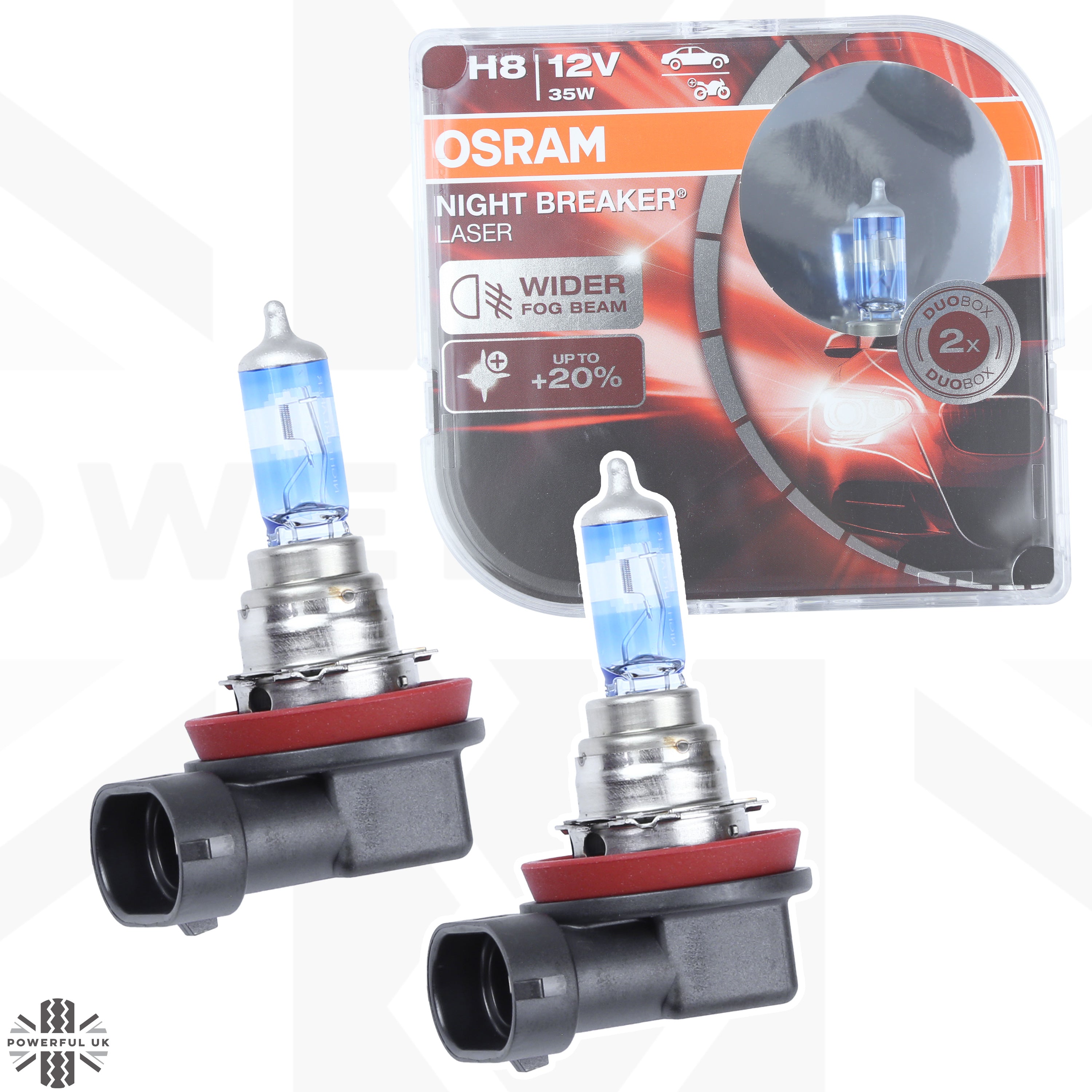 OSRAM H8 'Night Breaker Laser' Bulbs (Pair) – Powerful UK