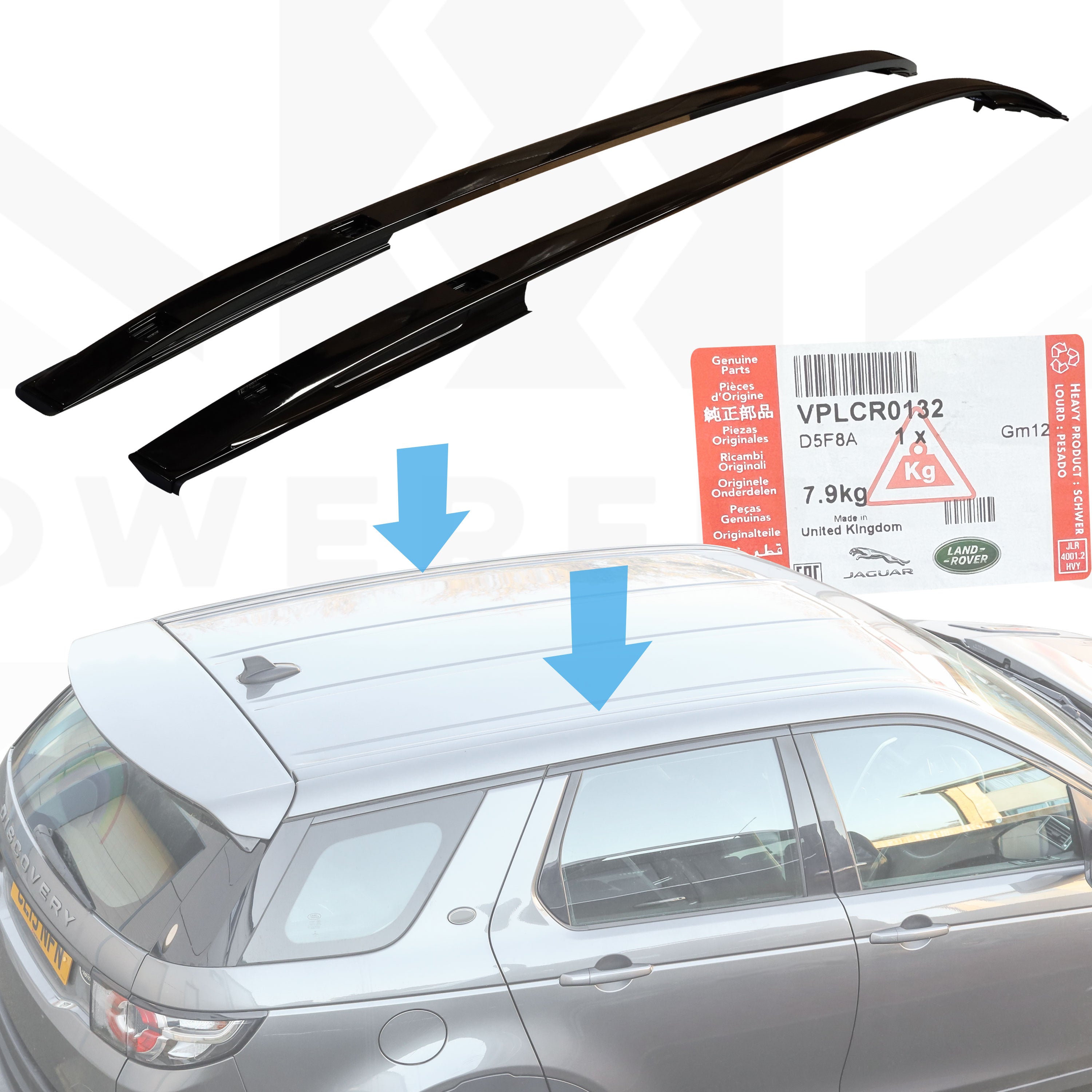 Genuine Roof Rails for Land Rover Discovery Sport - Gloss Black ...