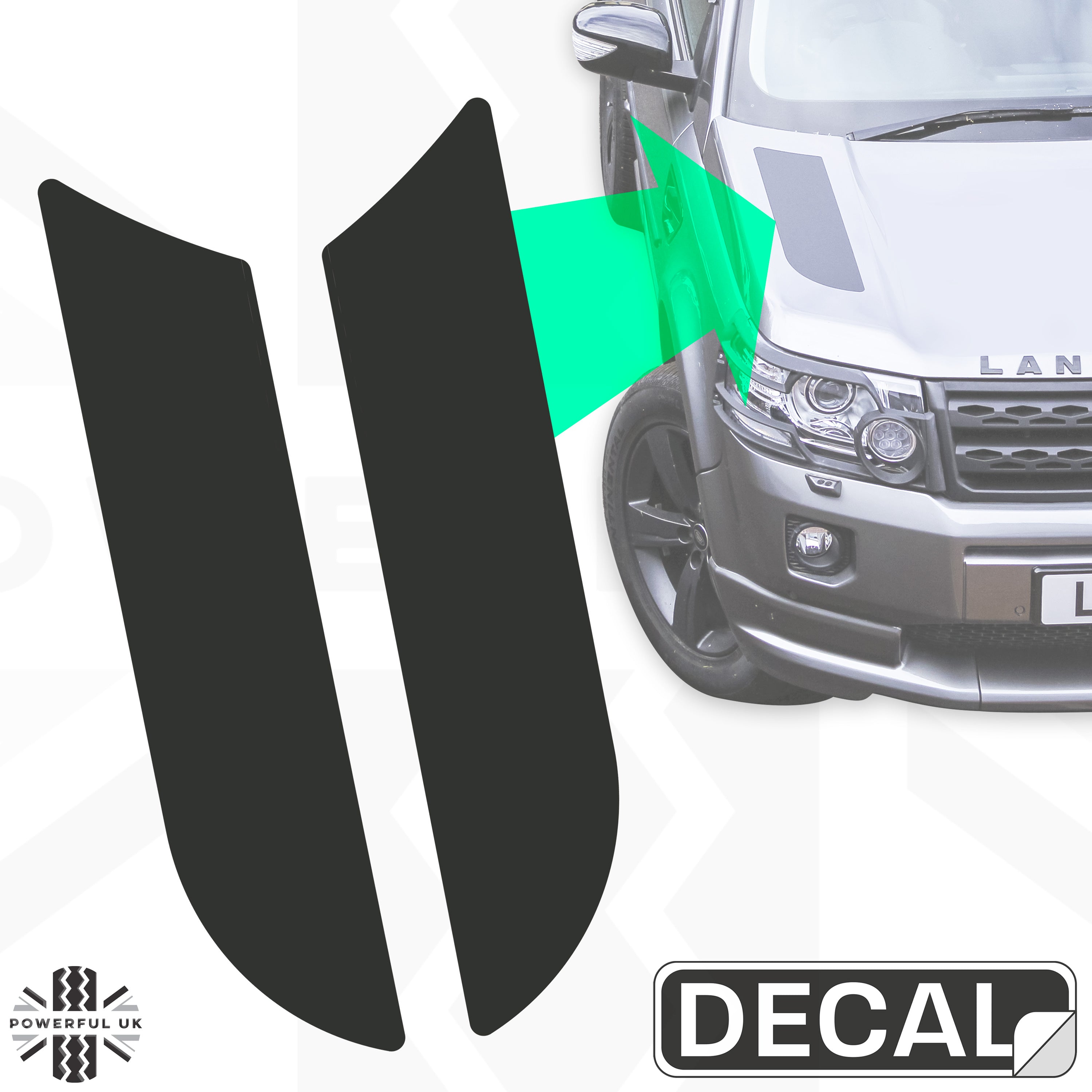 Bonnet Decals - Side Panels Only for Land Rover Freelander 2 – Powerful UK