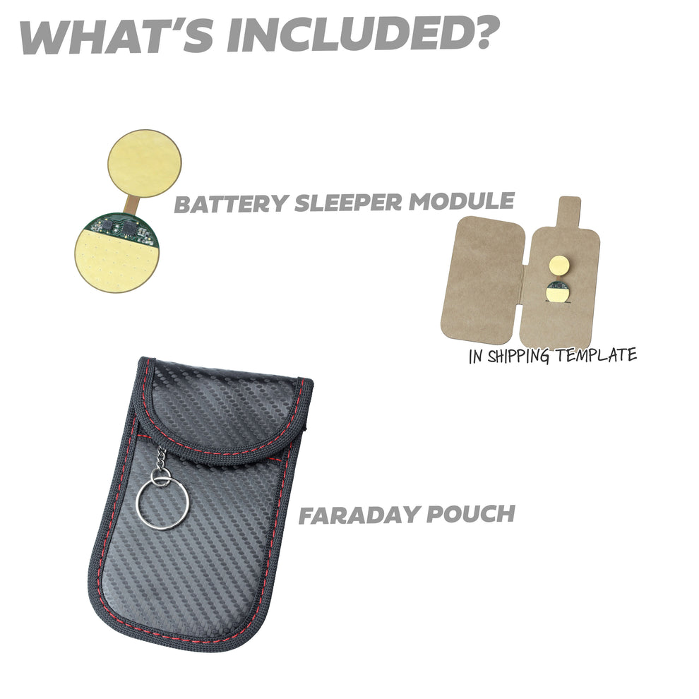 Keyfob Battery Sleeper Kit & Faraday Pouch (Anti Relay Theft) – Powerful UK